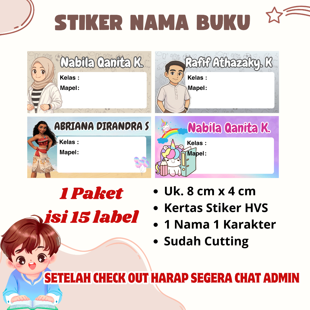Jual Stiker Nama buku mata pelajaran sekolah | Shopee Indonesia