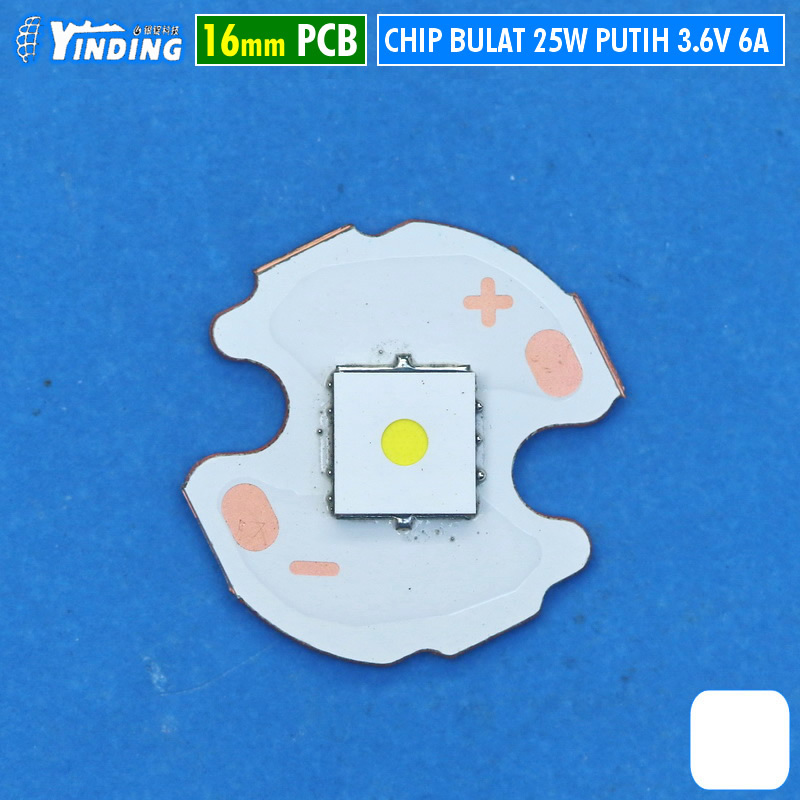 Jual Yinding 25W 16mm Led Putih 3.6V 6A 6000K 6500K Mata Lampu Chip ...