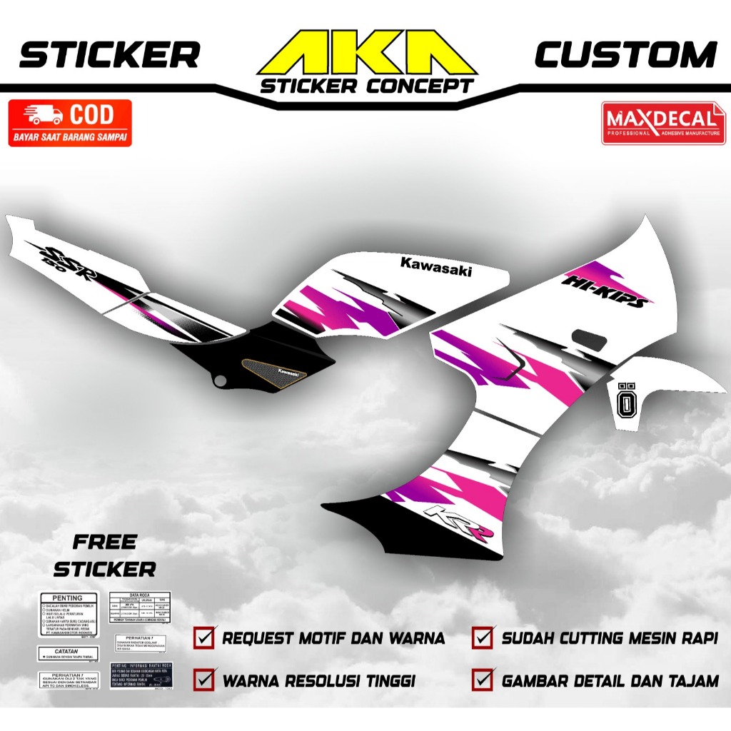 Jual Sticker striping kawasaki ninja KRR SSR SE transparan (bisa ...