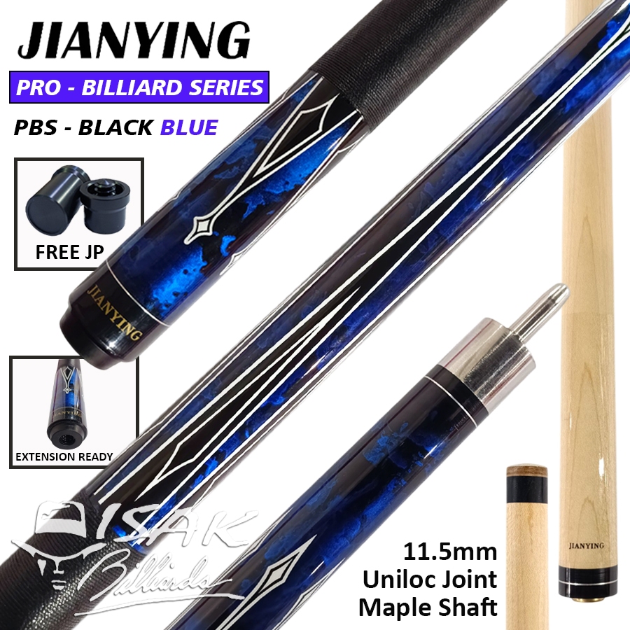 Jual Jianying Pro Billiard Series - PBS Black-Blue - Line Grip Pool Cue ...