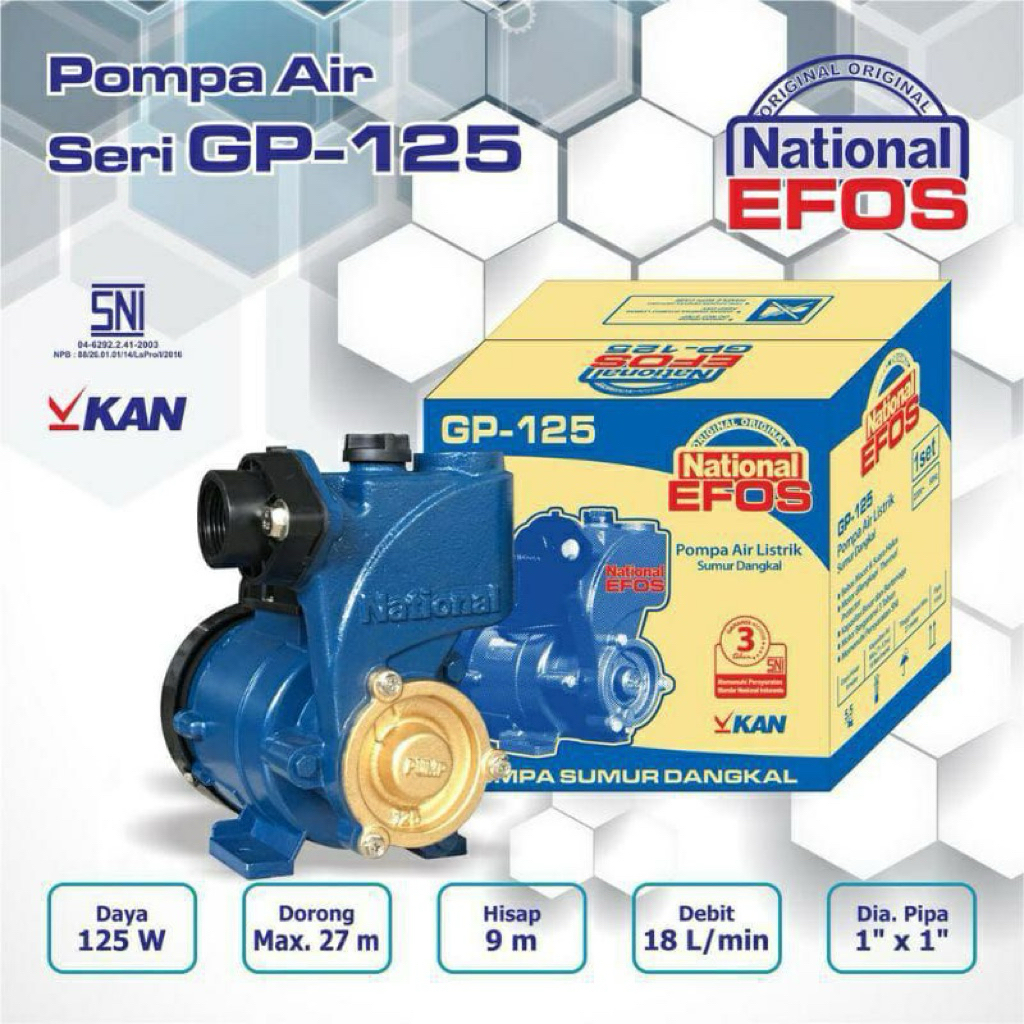 Jual Pompa National EFOS GP-125 / Pompa air sumur dangkal GP 125/ pompa ...