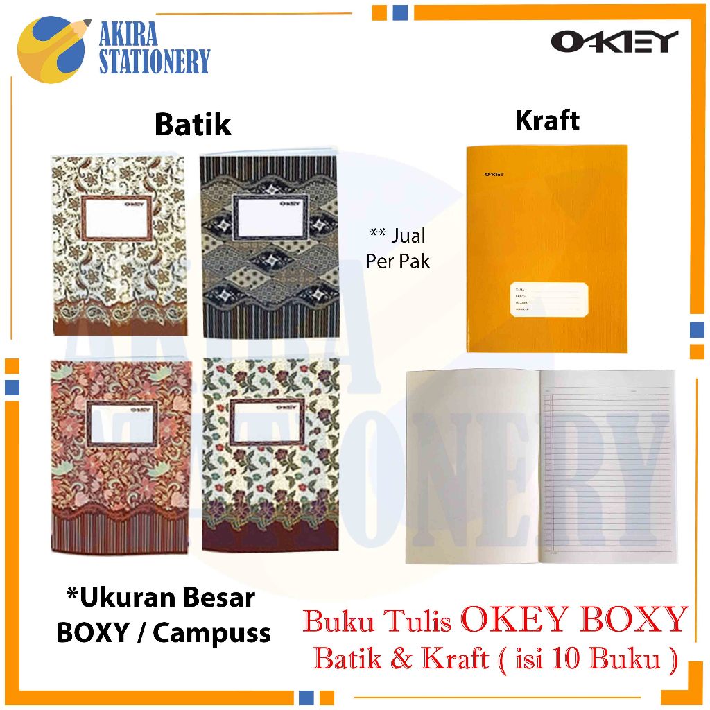 Jual Buku Tulis OKEY BOXY isi 40 Motif Kraft / Batik Okey by KIKY ...