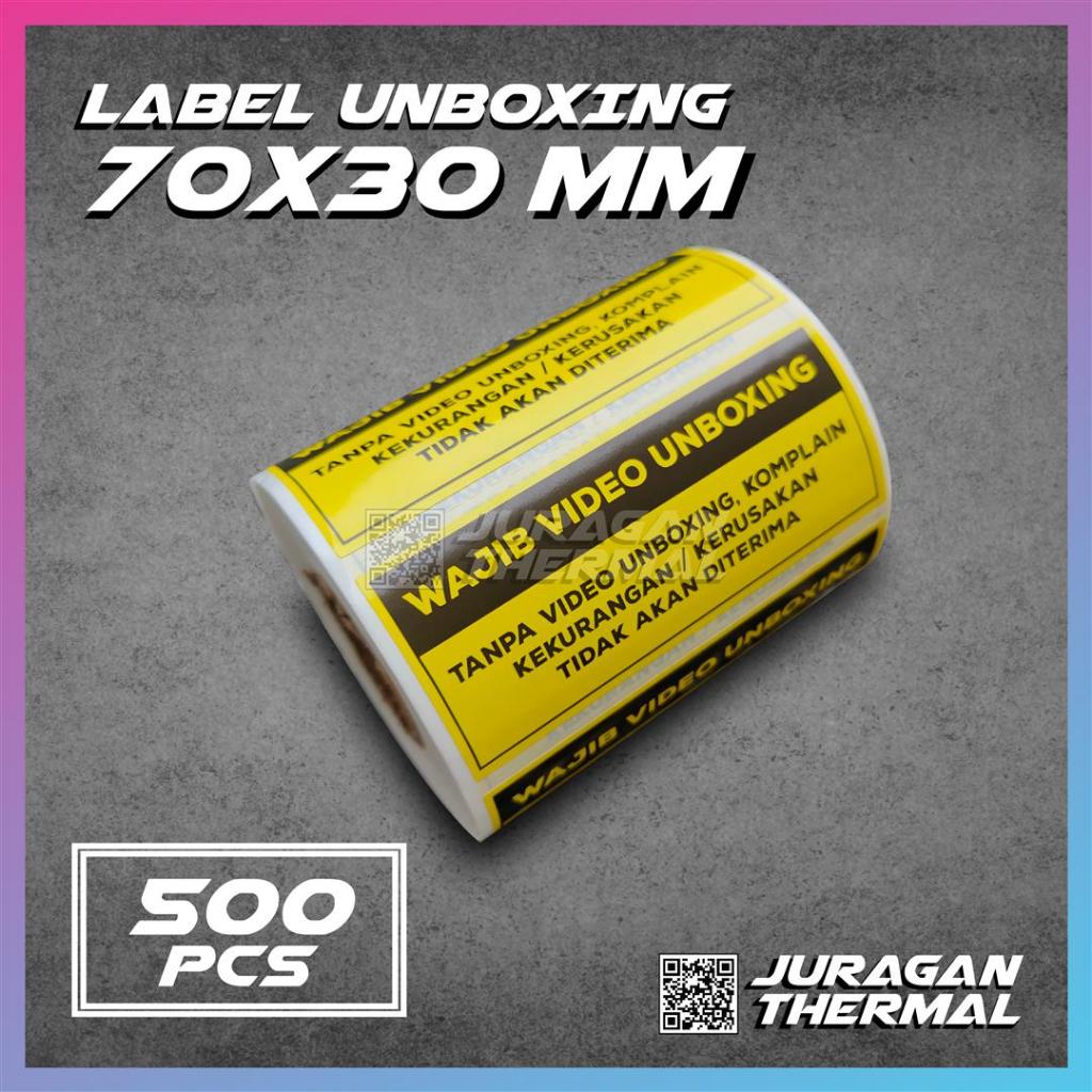 Jual Label Sticker UNBOXING Kuning 70x30 mm Wajib Video Unboxing Stiker ...