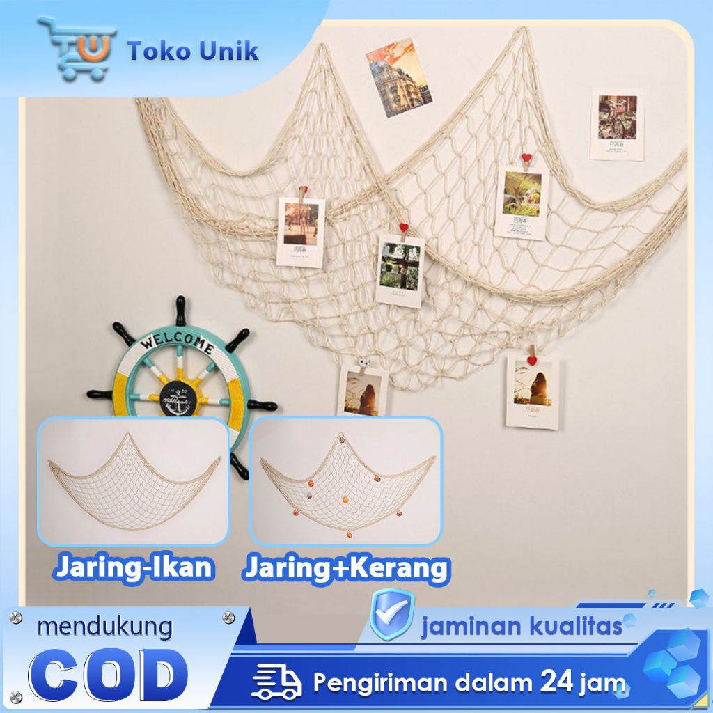 Jual Jaring Hiasan Dinding Kerang Gaya Mediterania Dekorasi Dinding ...