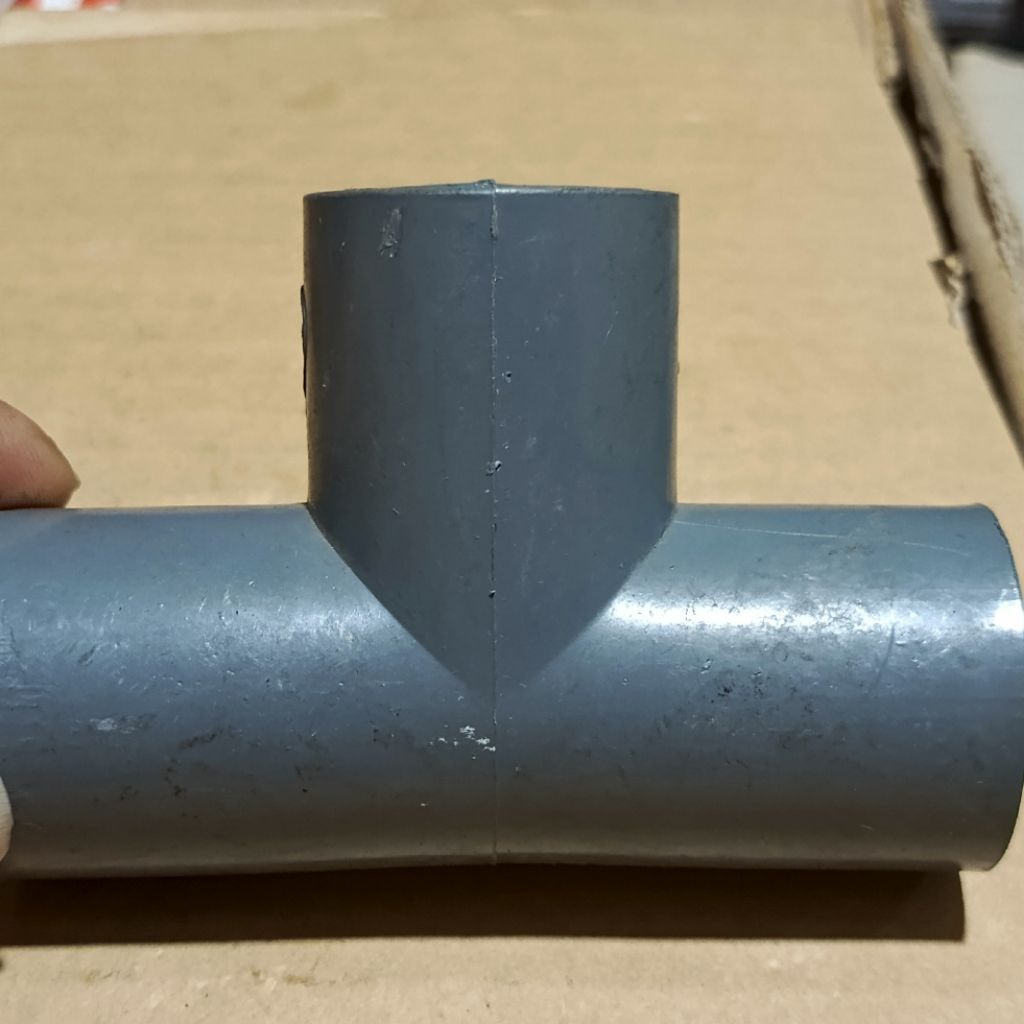 Jual (19F) T Pipa PVC Tee Pipa 1'' Polos Tanpa DratSambungan Pipa Leter ...