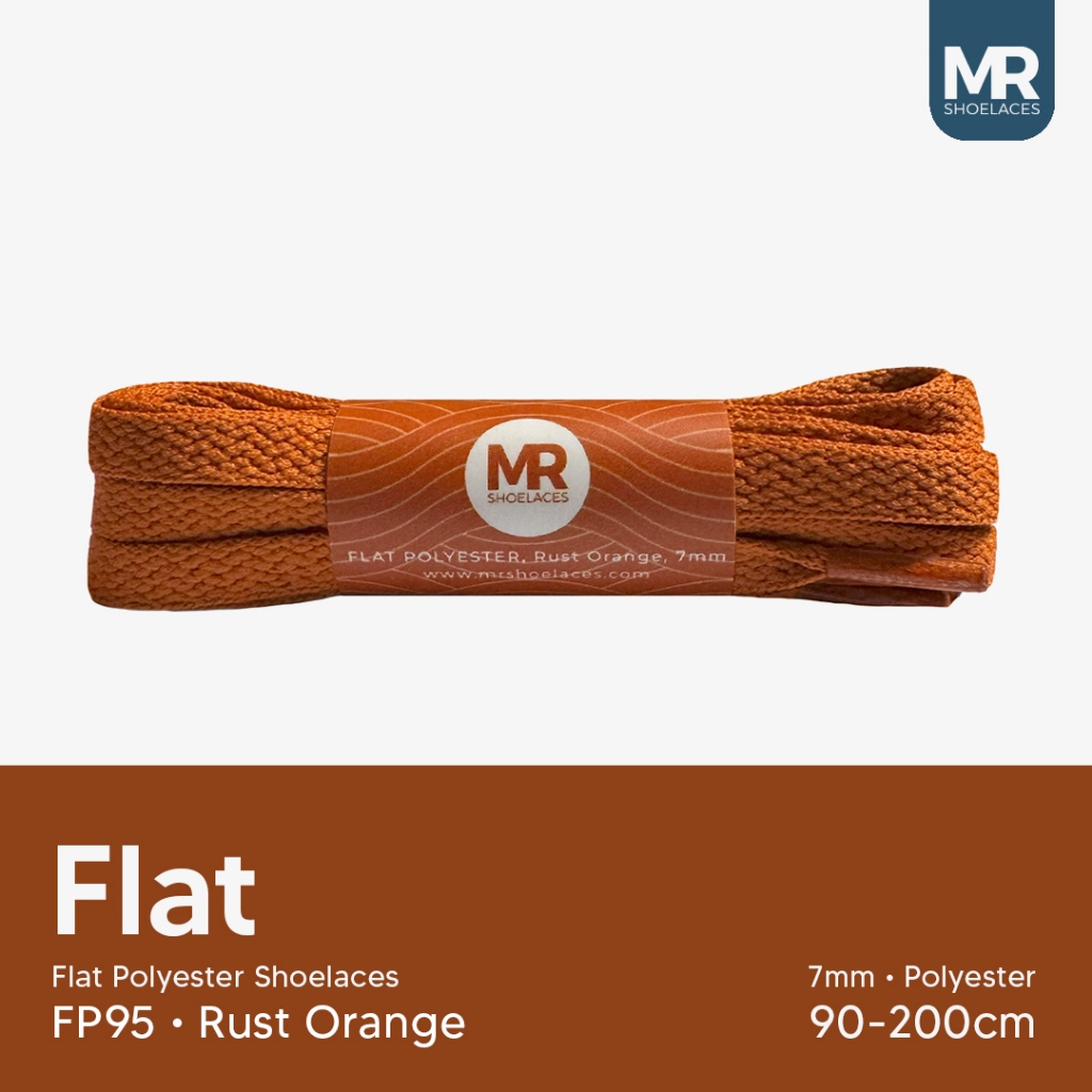 Jual MR Shoelaces FP95 Rust Orange (Oranye Rust) Tali Sepatu Pipih Flat ...