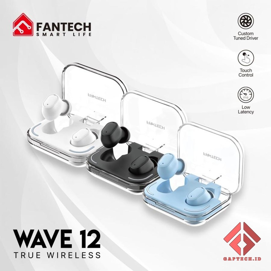 Jual FANTECH TWS EARPHONE TW12 WAVE 12 BLACK | Shopee Indonesia