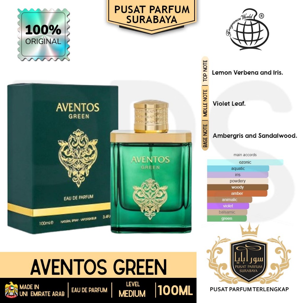 Jual Aventos Green Fragrance World Premium Parfum Pria/Wanita/Unisex ...