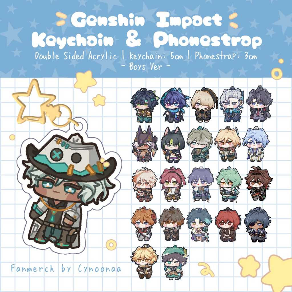 Jual [Cynooona] Genshin Impact Boys Acrylic Keychain & Phonestrap ...