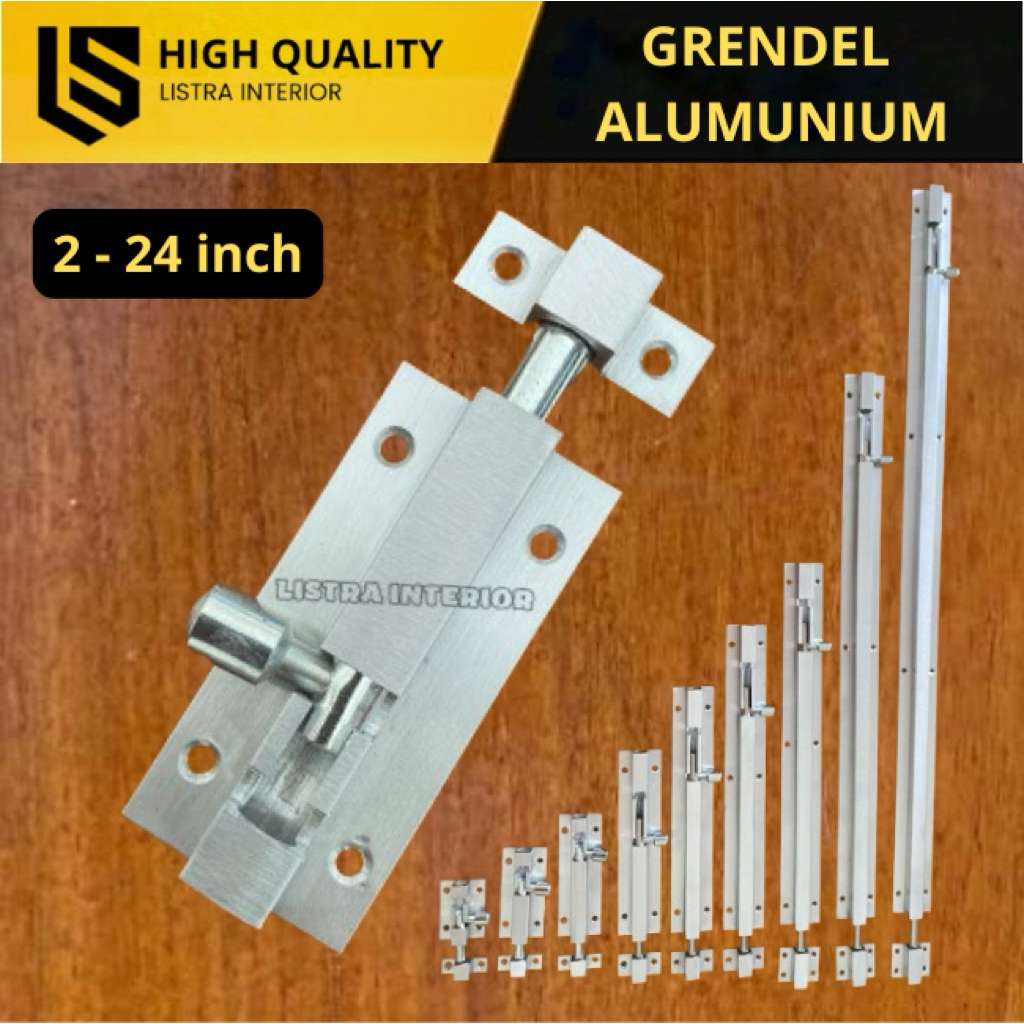 Jual GRENDEL SLOT JENDELA PINTU ALUMUNIUM STEEL 2-24inch FINISHING ...