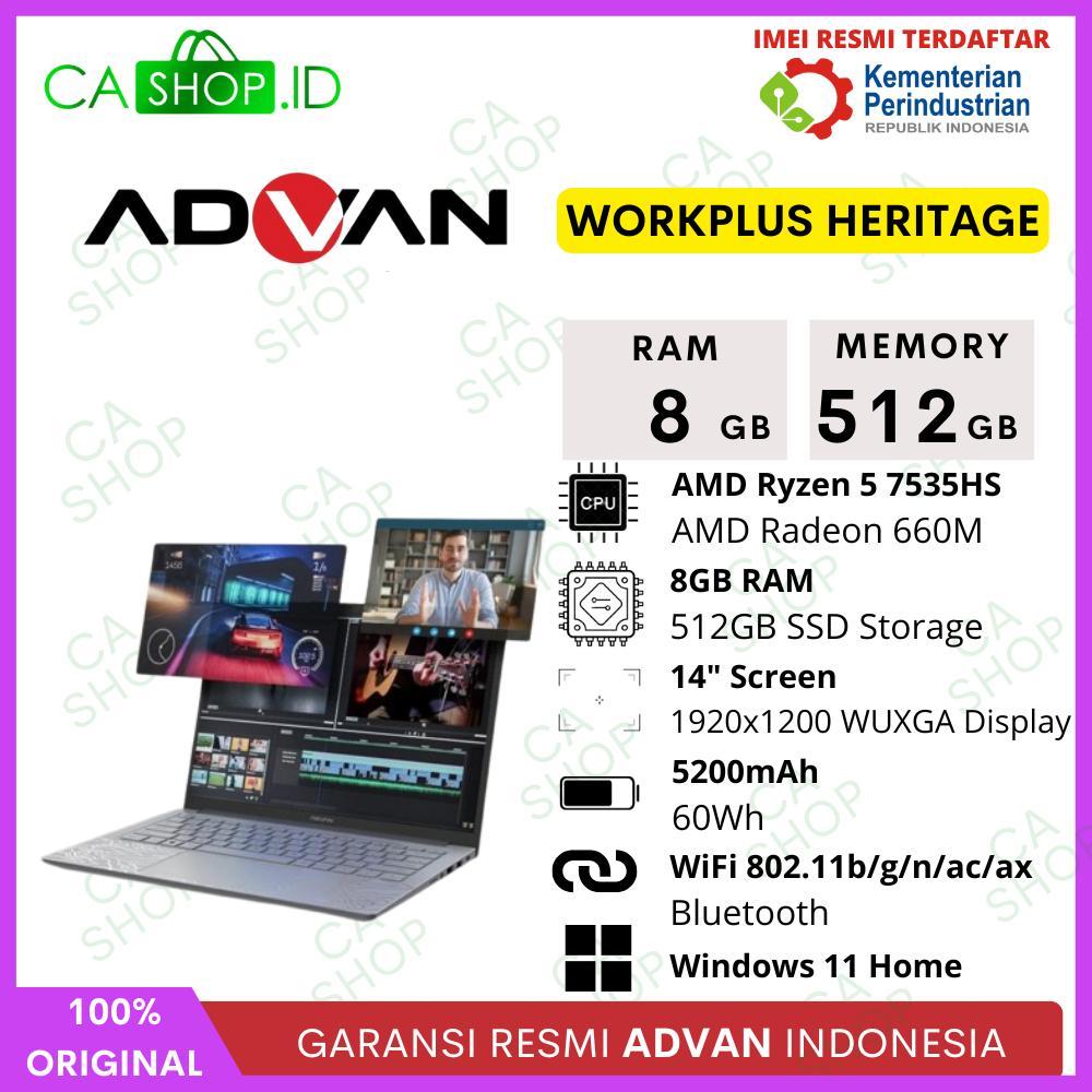 Jual Laptop Advan Workplus Heritage RAM 8GB / 16GB 512GB SSD Notebook ...