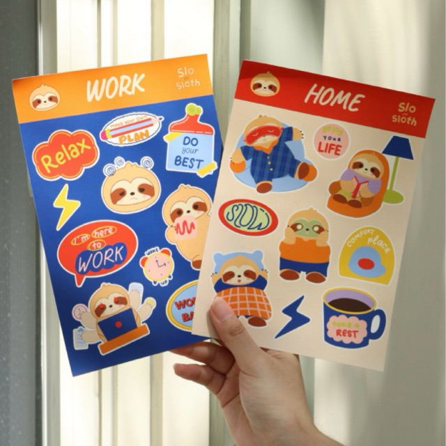 Jual Sticker Sheets Slo the Sloth | Shopee Indonesia