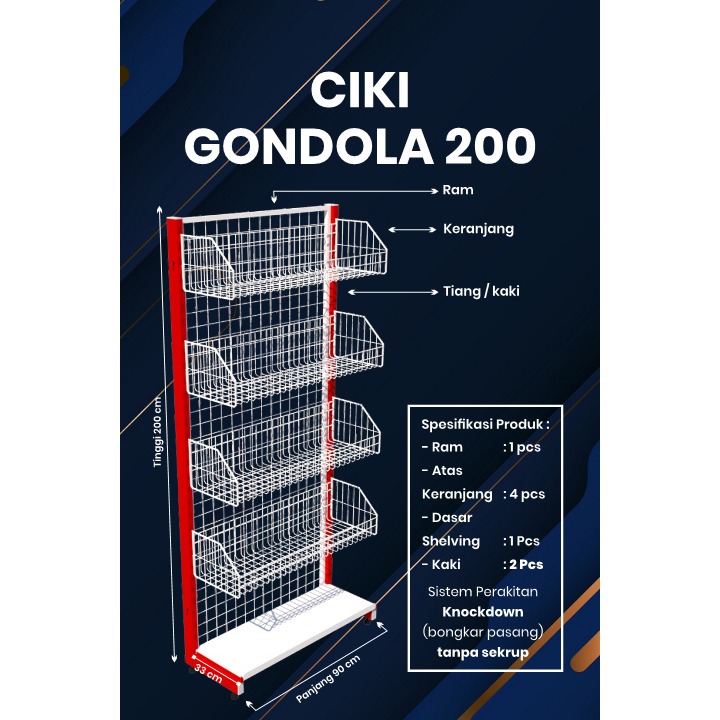 Jual Rak ciki gondola minimarket Snack & Mie lebih praktis | Shopee ...