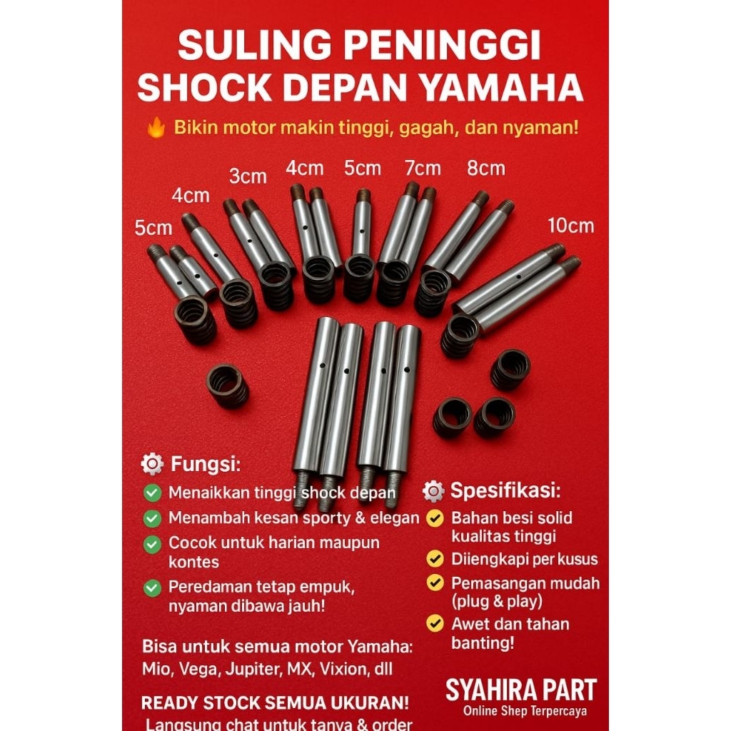 Jual SULING PENINGGI SET PER REBOUND SHOCKBREAKER DEPAN HONDA DAN ...