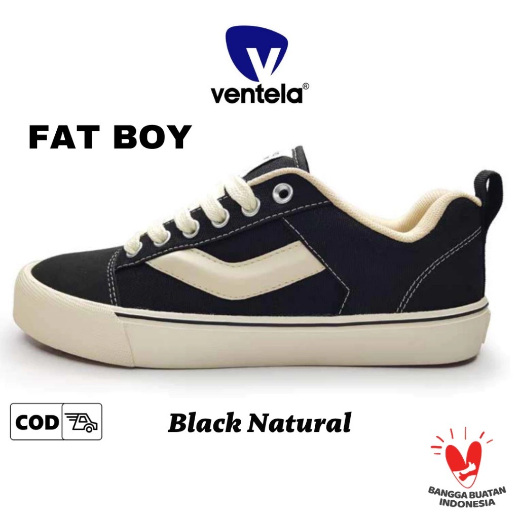 Jual PROMO!!! Sepatu Ventela Fat Boy Low Black Natural | Shopee Indonesia