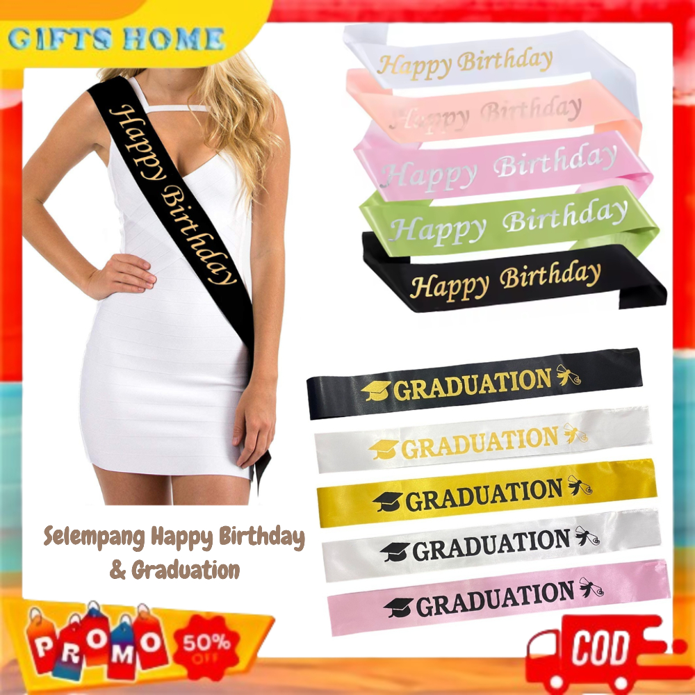 Jual Selempang Happy Birthday Ulang Tahun Sash Bahan Satin Slempang ...