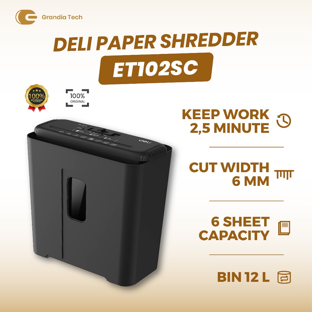 Jual Deli Paper Shredder / Mesin Penghancur Kertas 6 Lembar A4/70 gsm ...
