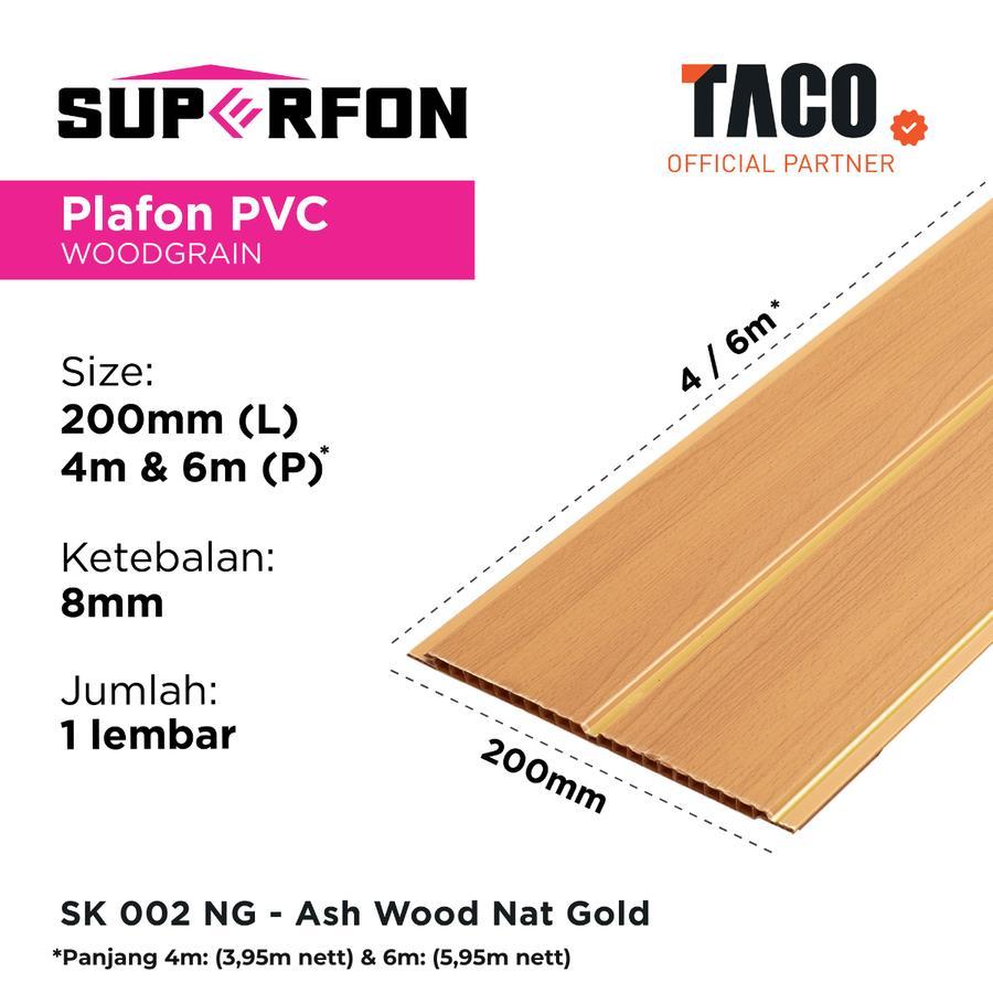 Jual Taco Panel Superfon PVC Ceiling Woodgrain 4m / Langit-Langit ...