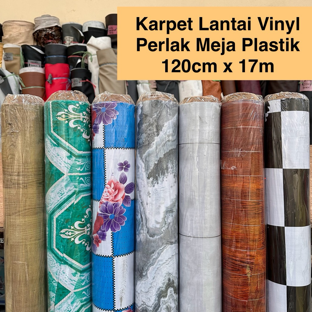 Jual Karpet Lantai Plastik Vinyl 120cm x 17m Perlak Alas Taplak Meja Roll | Shopee Indonesia