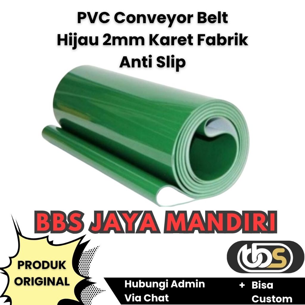 Jual PVC Conveyor Belt Hijau 2mm Karet Fabrik Anti Slip | Sabuk ...