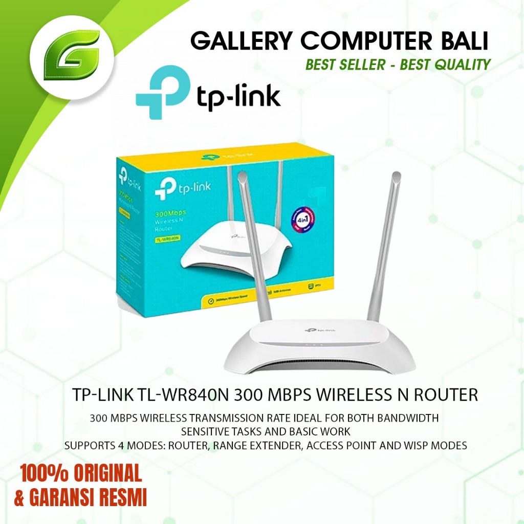Jual TP-Link TL-WR840N Router 300 Mbps N Rooter Wireless | Shopee Indonesia