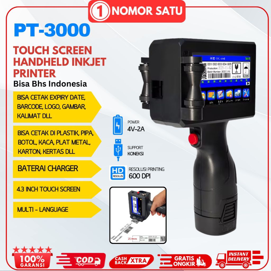 Jual Mesin Printer Handheld Inkjet Pencetak Expired Date Logo And ...