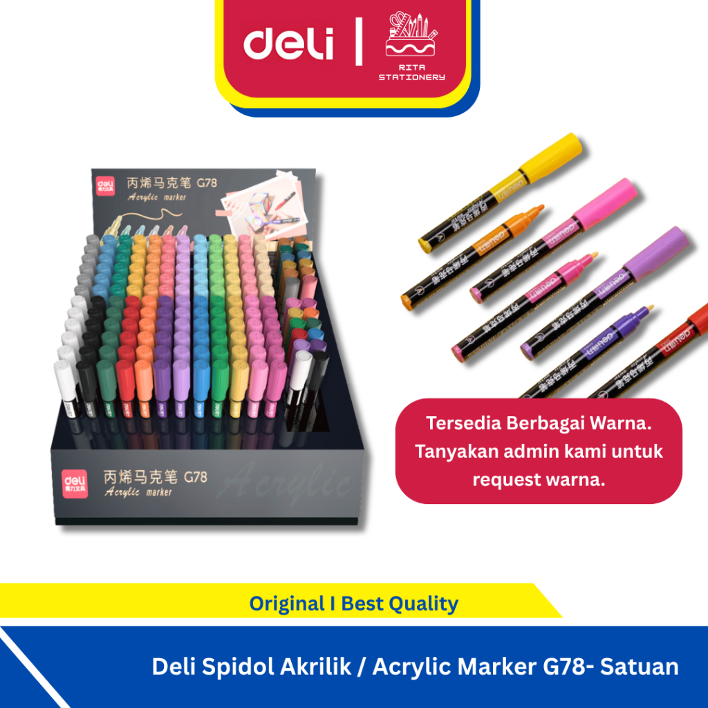 Jual Deli Spidol Akrilik / Acrylic Marker Permanen Bisa Tulis ...