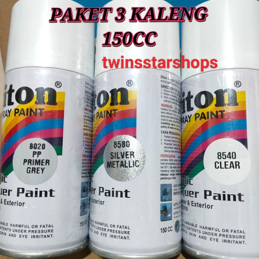 Jual Pilok Pylox Cat Diton Paket 3 Kaleng Silver Metalic 8580 Epoxy ...