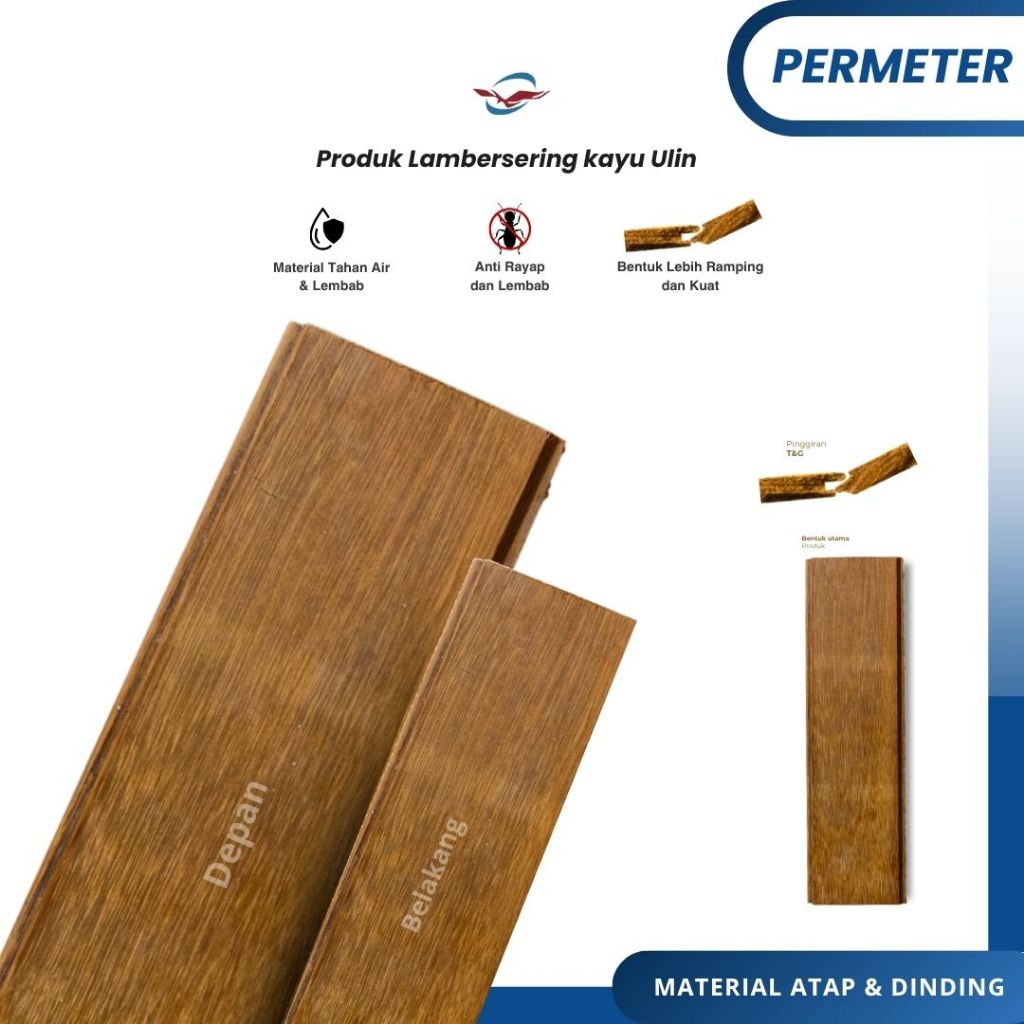 Jual Lambersering Kayu Ulin Plafon dan Dinding (PERMETER) | Shopee ...