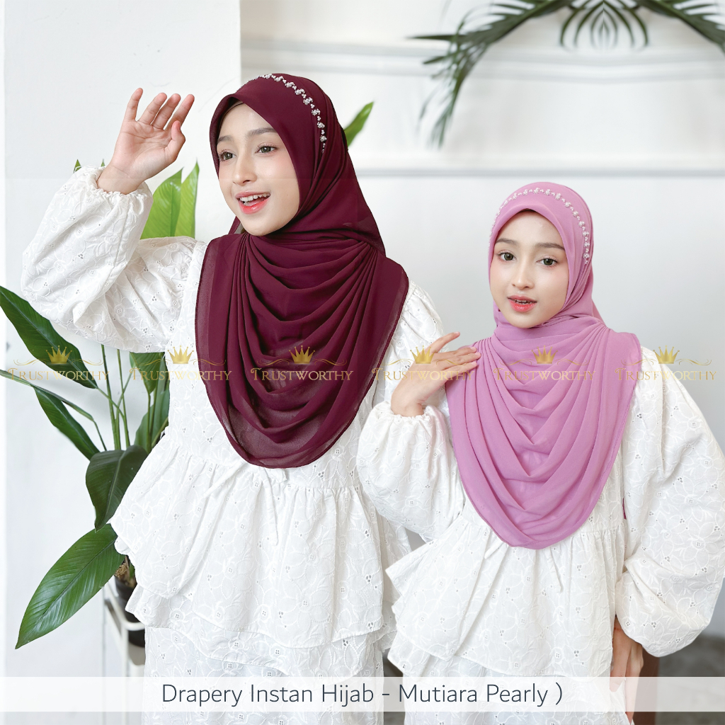 Jual Trustworthy Drapery Hijab Set - Versi Mutiara Pearly | Shopee ...
