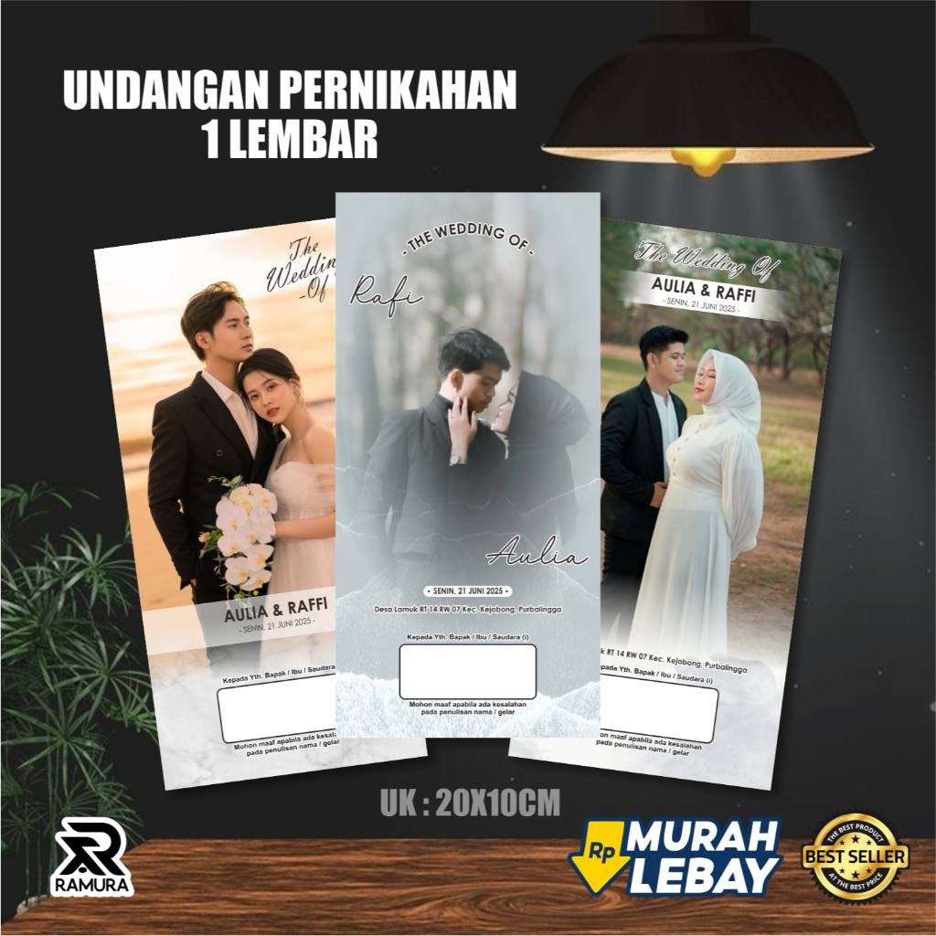 Jual Undangan Pernikahan 1 Lembar Timbal Balik (1 Lembar_M) ( Free ...