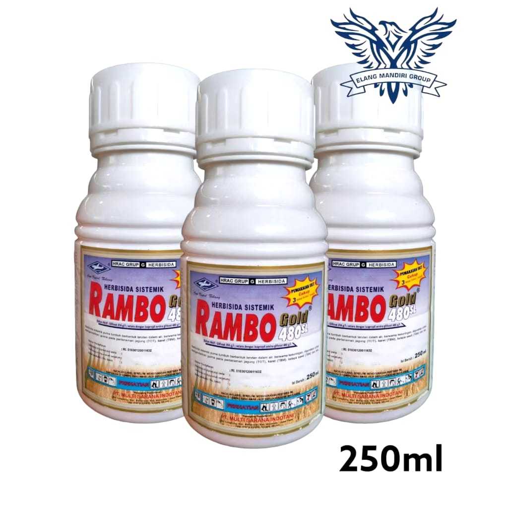 Jual Rambo Gold 480SL 250ml isopropil amina glifosat Herbisida Obat ...