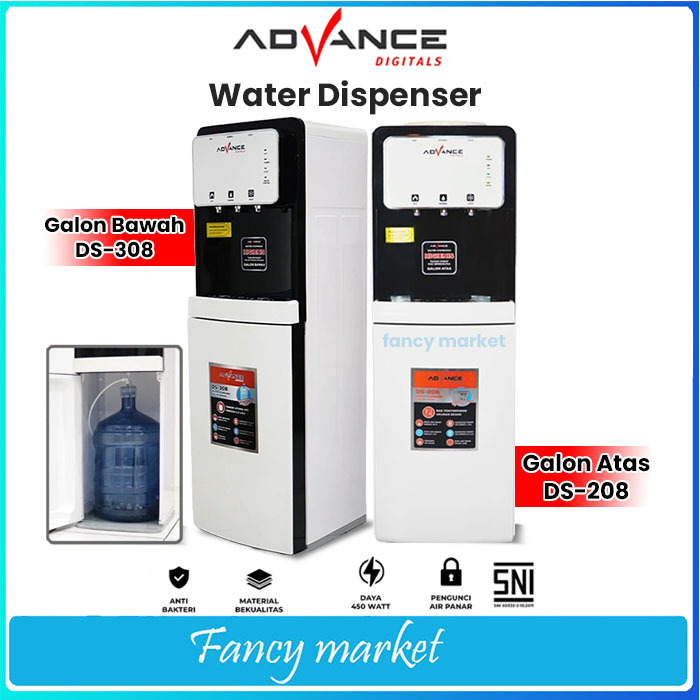 Jual DISPENSER GALON BAWAH ADVANCE DS 308/DISPENSER GALON ATAS ADVANCE DS 208 - 3 Kran Panas ...