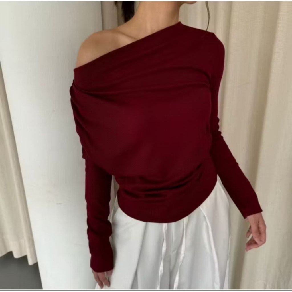 Jual APRIL TOP | Atasan Knit Wanita Korean Top Baju Knit Wanita Lengan Panjang Basic Long Sleeve ...