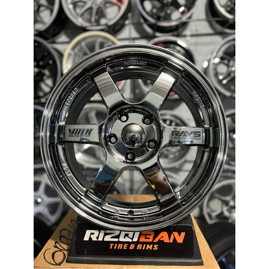 Jual velg te37 r17 black chrome pcd 5x114 kondisi baru | Shopee Indonesia
