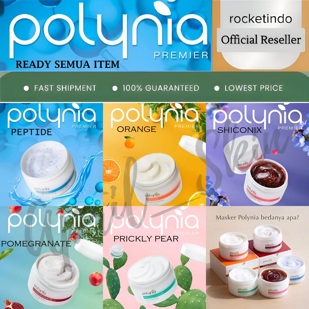 Jual (FULL SIZE) Polynia Face Mask 100ml Peptide | Pomegranate ...
