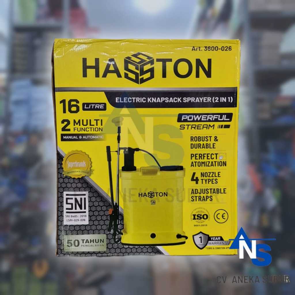 Jual ALAT SEMPROT HAMA HASSTON 16L 3600-026 ELEKTRIK MANUAL 2IN1 ...