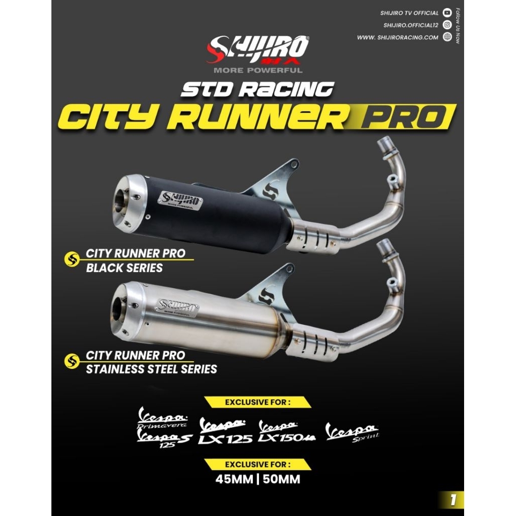 Jual Knalpot Shijiro Type City Runner pro For Vespa Matic Sprint ...