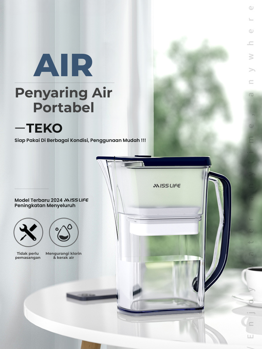 Jual Miss Life Teko Filter Air Minum Rumah Teko Penyaring Air 3.5L BPA ...