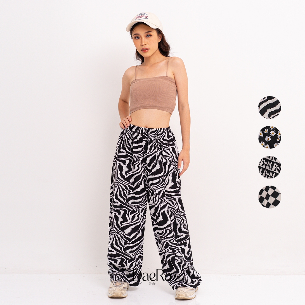 Jual Larry Pattern Pants - Celana Panjang Bahan Wanita Highwaist Kulot ...
