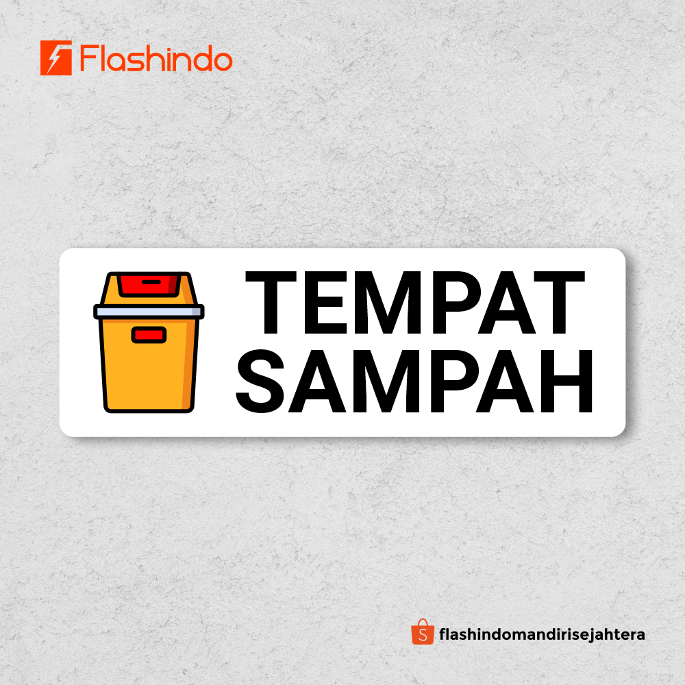 Jual Signboard / Sign Akrilik Tulisan Petunjuk TEMPAT SAMPAH | Tanda ...