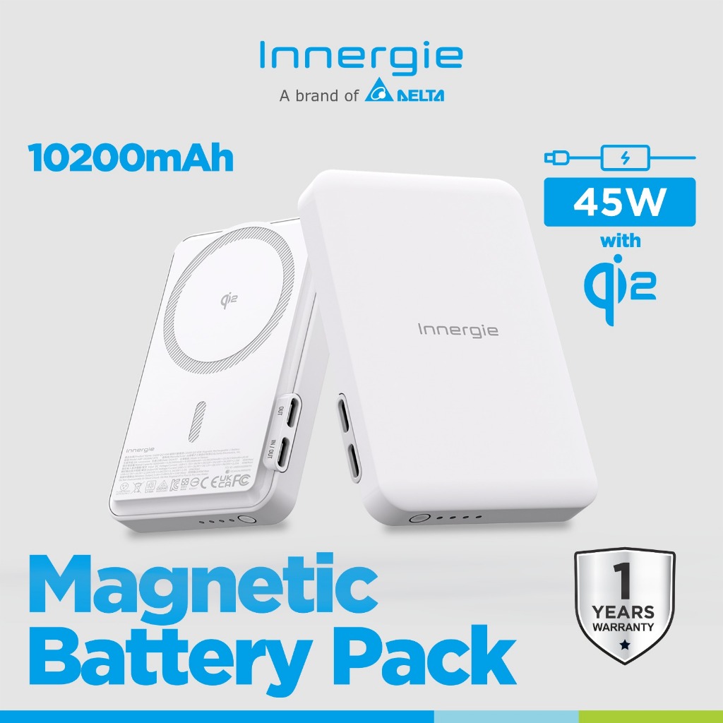 Jual POWERBANK MAGNETIC INNERGIE 45W 10200mAh Qi2 Laptop Smartphone ...