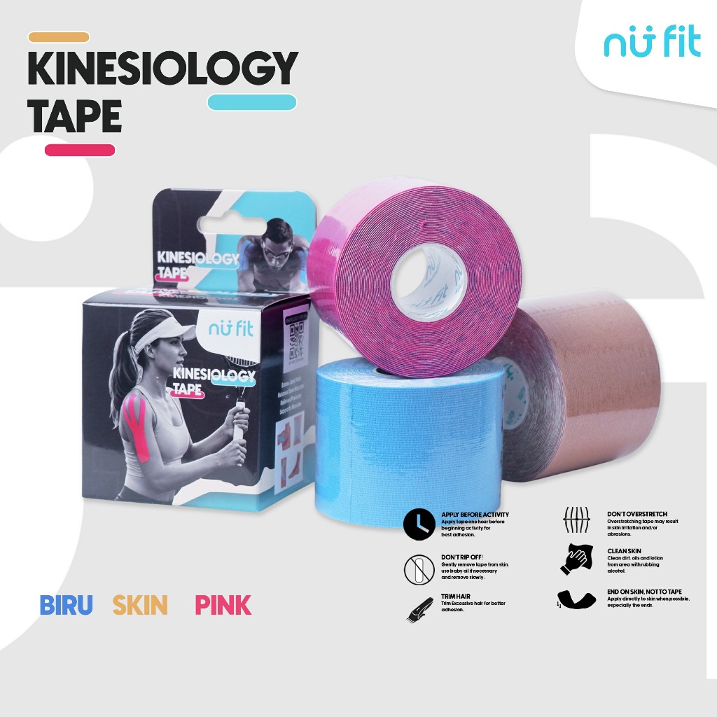 Jual Nu Fit - Kinesiologi Tape 5 CM x 5 M - Kinesiology Tape Pelindung ...