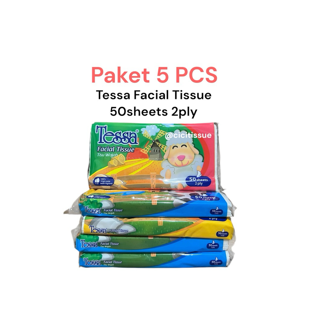 Jual [5PCS]TESSA FACIAL TISSUE 50SHEETS 2PLY | Shopee Indonesia