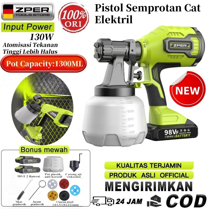 Jual ZPER 1300ML Electric Spray Gun 450Watt Paint Mesin Cat Semprot ...