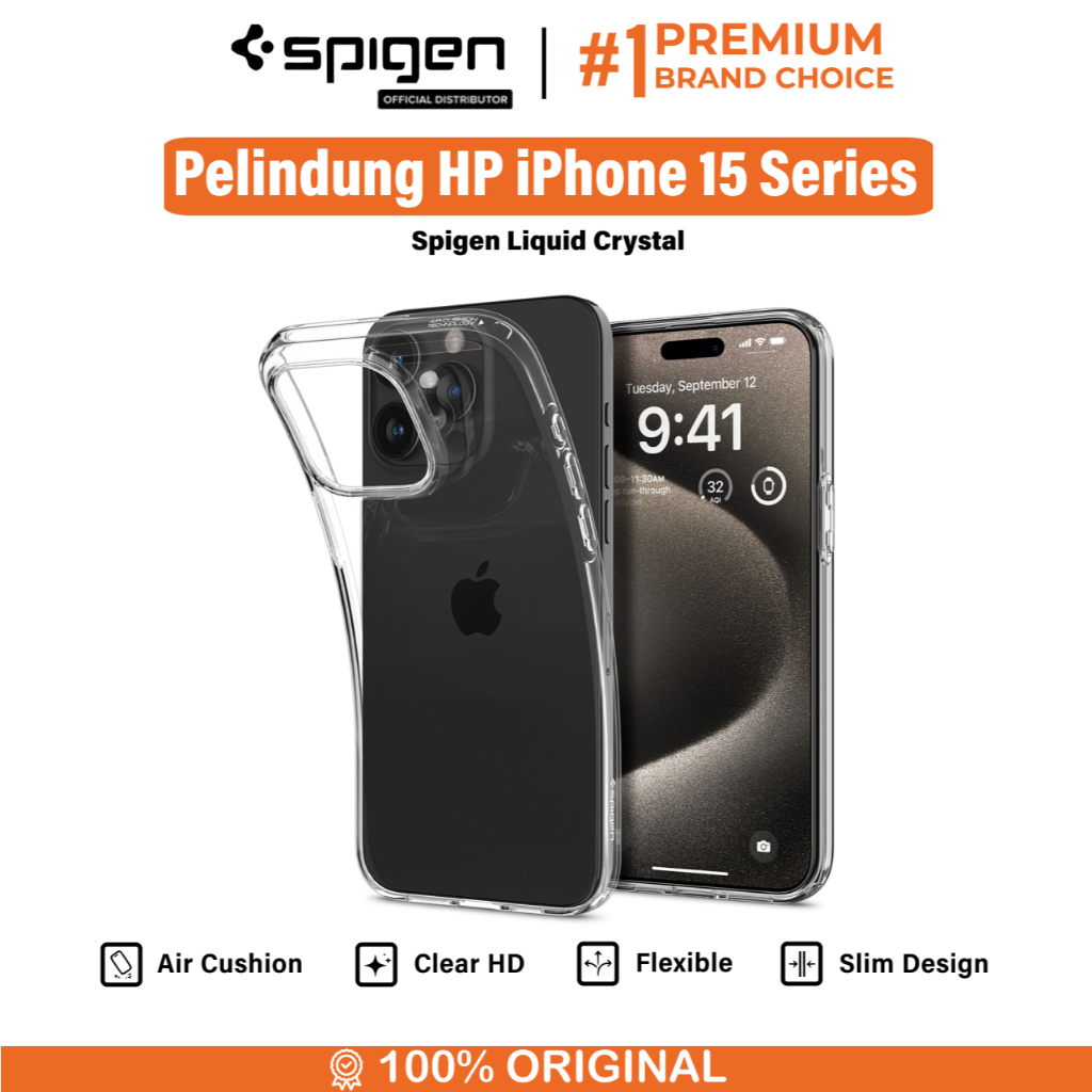Jual Case iPhone 15 Pro Max Plus Spigen Liquid Crystal Clear Soft ...