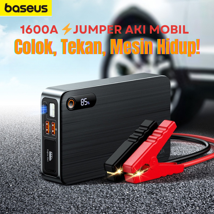 Jual Baseus Charger Aki Mobil 1600A Peak - Portable 16000mAh Power Bank ...