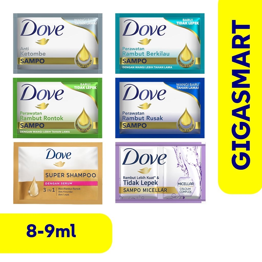 Jual Sampo Dove Sachet All Varian 8-9ml 1 Pcs | Shopee Indonesia