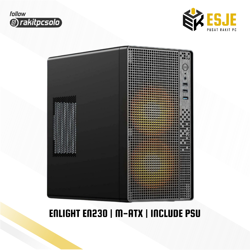 Jual ENLIGHT EN 230 + PSU 300W Black M-Atx Slim Case EN230 | Shopee ...