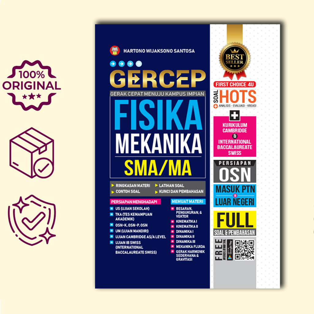 Jual Buku Gercep Fisika Mekanika SMA / Bank Soal Fisika SMA / Persiapan ...